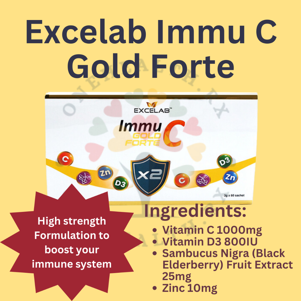 EXCELAB Immu C Gold Forte 3G X 60 sachets | Shopee Malaysia