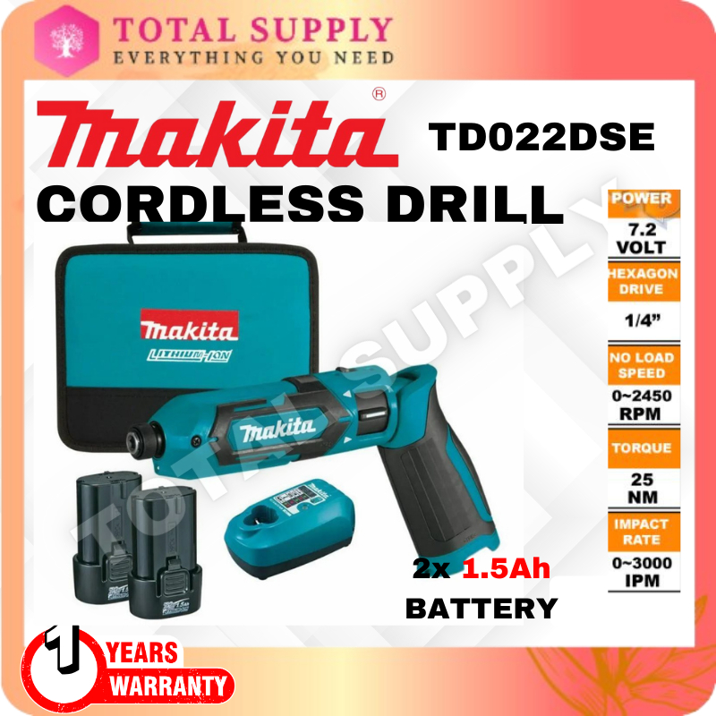 Makita TD022DSE 7.2V Cordless Impact Driver soft Bag(12 Month Warranty ...