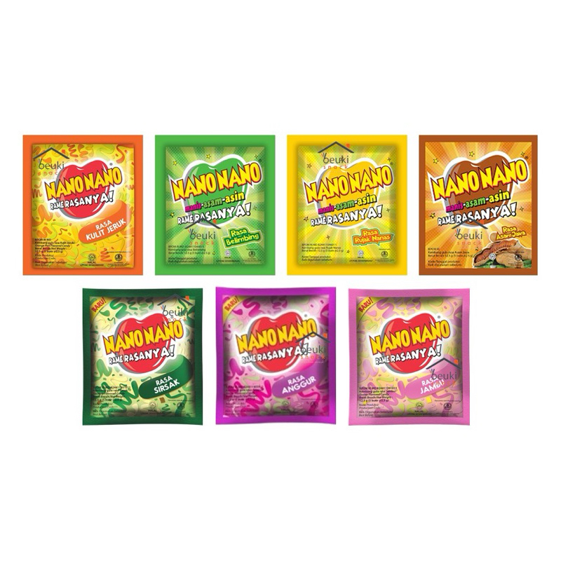 PRODUK INDONESIA HALAL GULA GULA CANDY NANONANO 12.5G (1PACK/5PCS ...