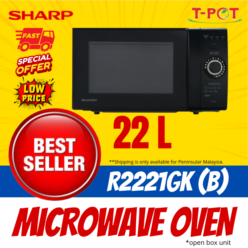SHARP 22L Basic Microwave Oven R-2221G(K) - (B) | Shopee Malaysia