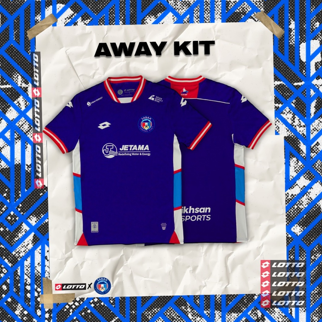 LOTTO Sabah FC 24 25 Player Issue BLUE AWAY knitted Shopee Malaysia