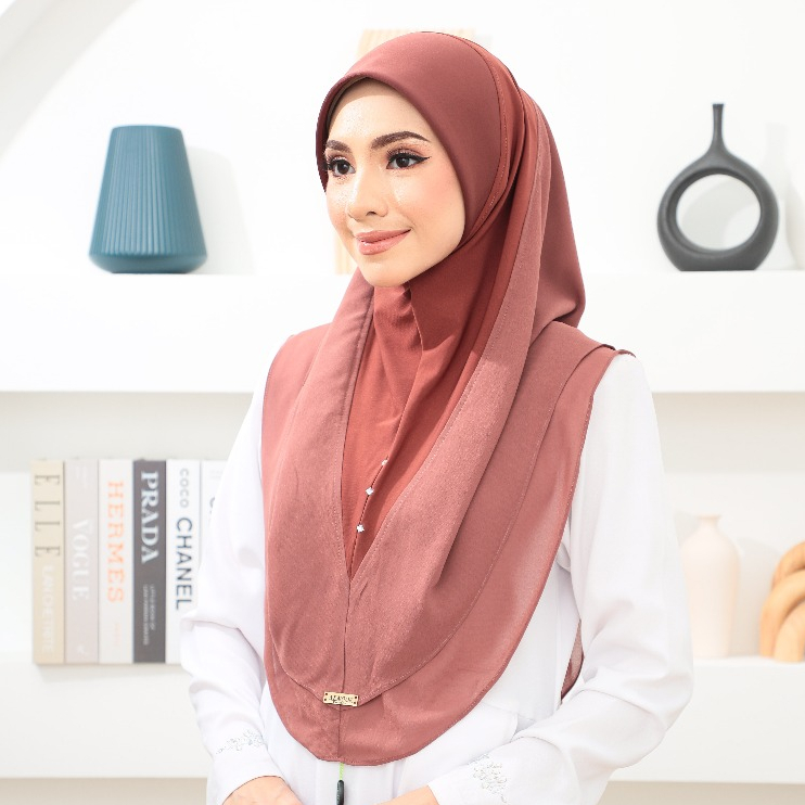 ALNOOR Tudung Sarung 2 Layer Chiffon | Labuh Design | Elegant & Premium ...