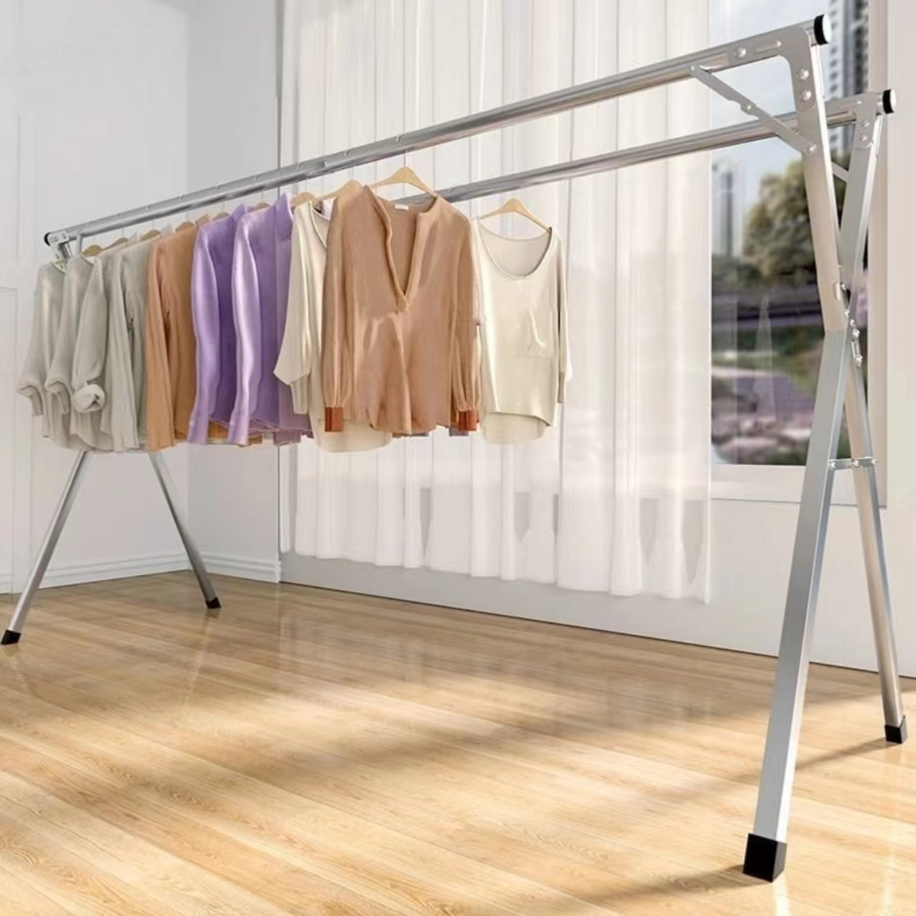 Thickening Hanger Stand Stainless Sampayan Foldable Clothes Drying Rack ...