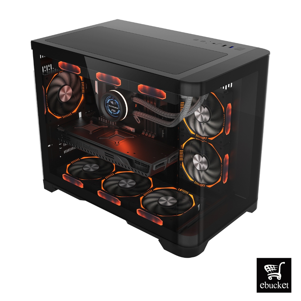 1st Player UV6 U-Shape Glass Transparent BLACK WHITE Gaming Case ...