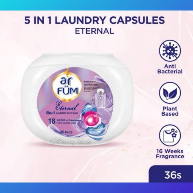 Arfum 5 in 1 Laundry Capsules (12g x 36pcs) | Shopee Malaysia