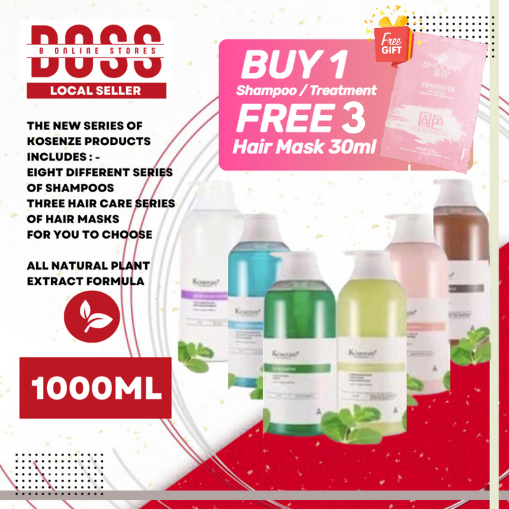 KOSENZE SHAMPOO/HAIR TREATMENT MASK 1000ml | Anti-Hair Loss/Anti ...