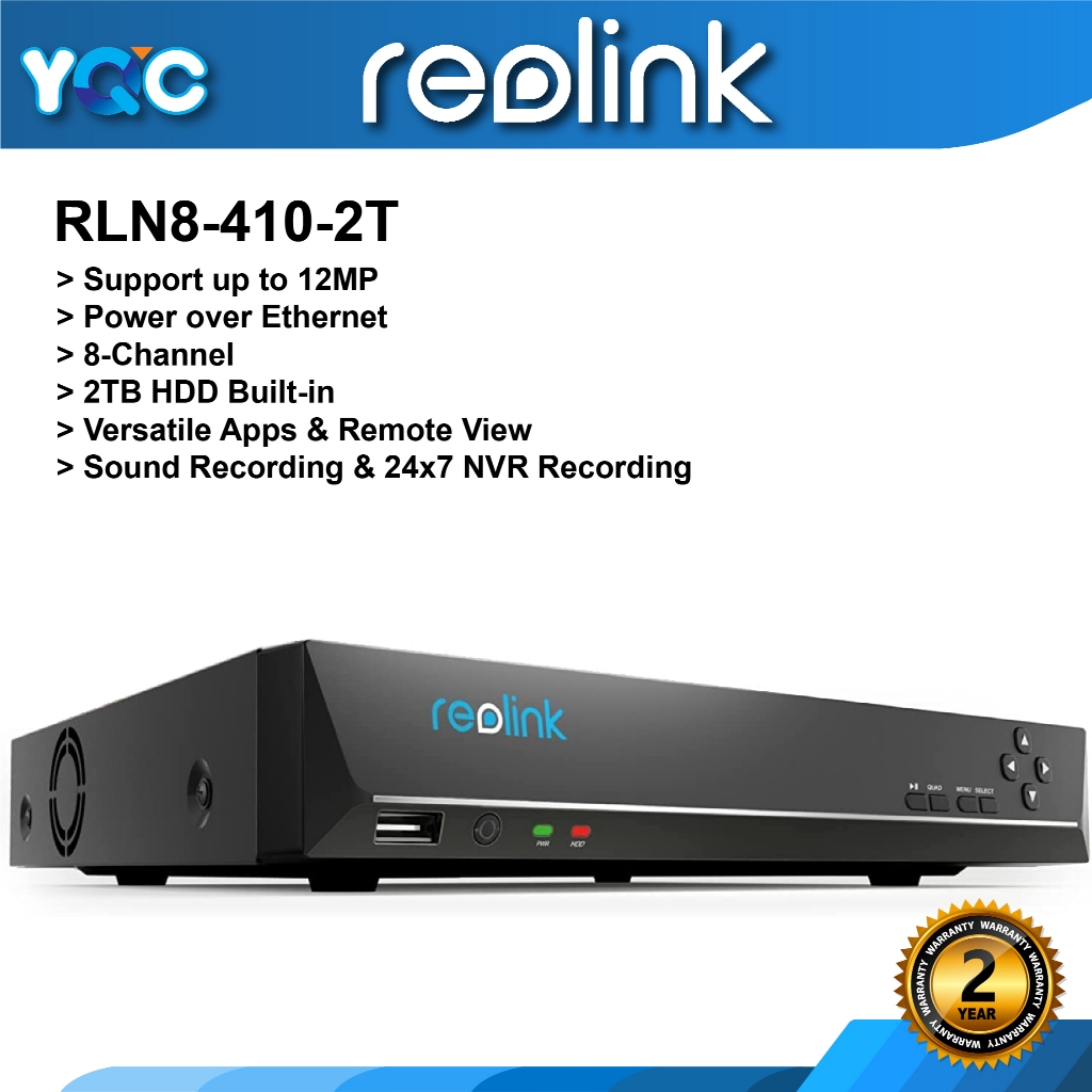 Reolink RLN8-410-2TB Latest Smart AI 4K NVR 8-Channel Supported All ...