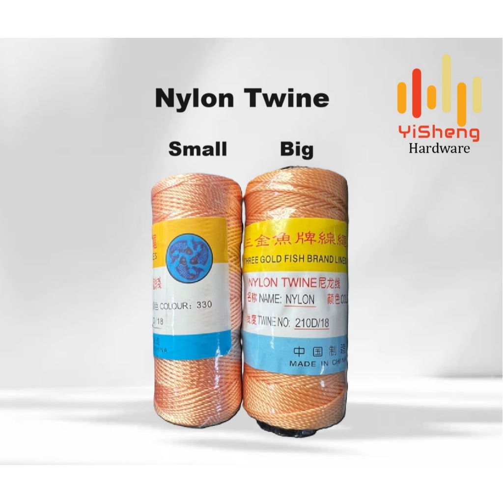 Three Gold Fish Brand Nylon Twine / Benang Nilon Ikan (#18 Big / Small ...