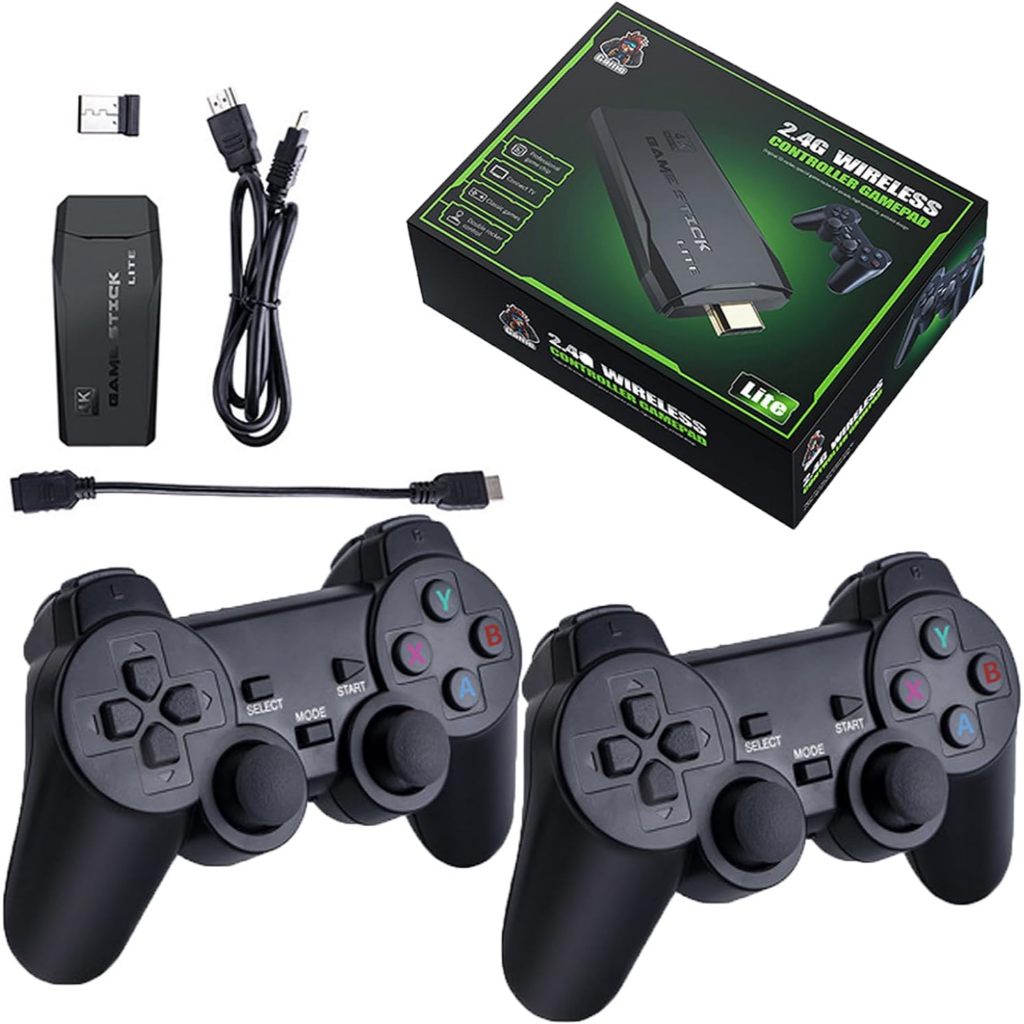 4K HD Video Game Console 2.4G Double Wireless Controller For PS1/FC/GBA ...