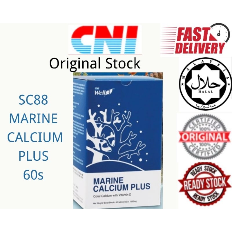 CNI Marine Calcium Plus, 60s x 1365mg - Bone Build Up, Good For ...