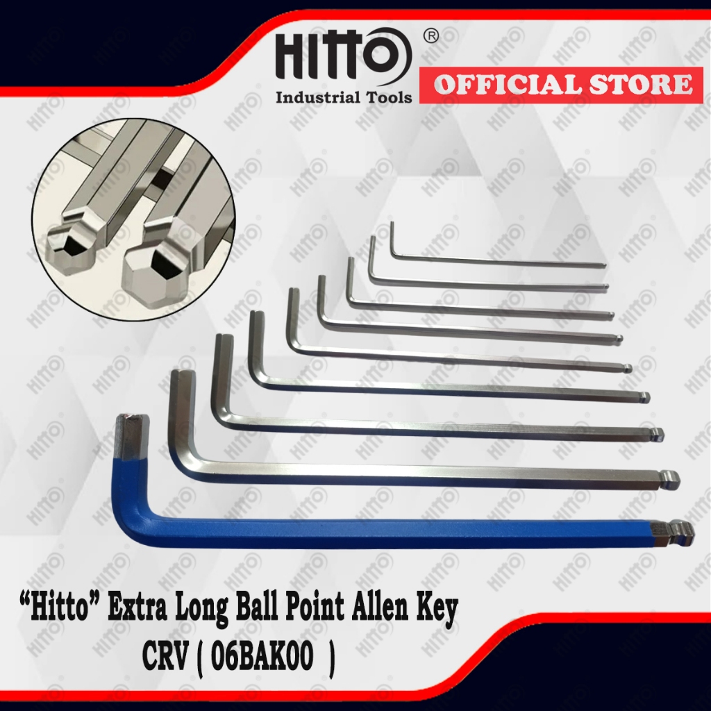 [ HITTO ] 1.5-10.0MM RANGE CRV BALL POINT ALLEN KEY / BALL ENDED/ HEX ...