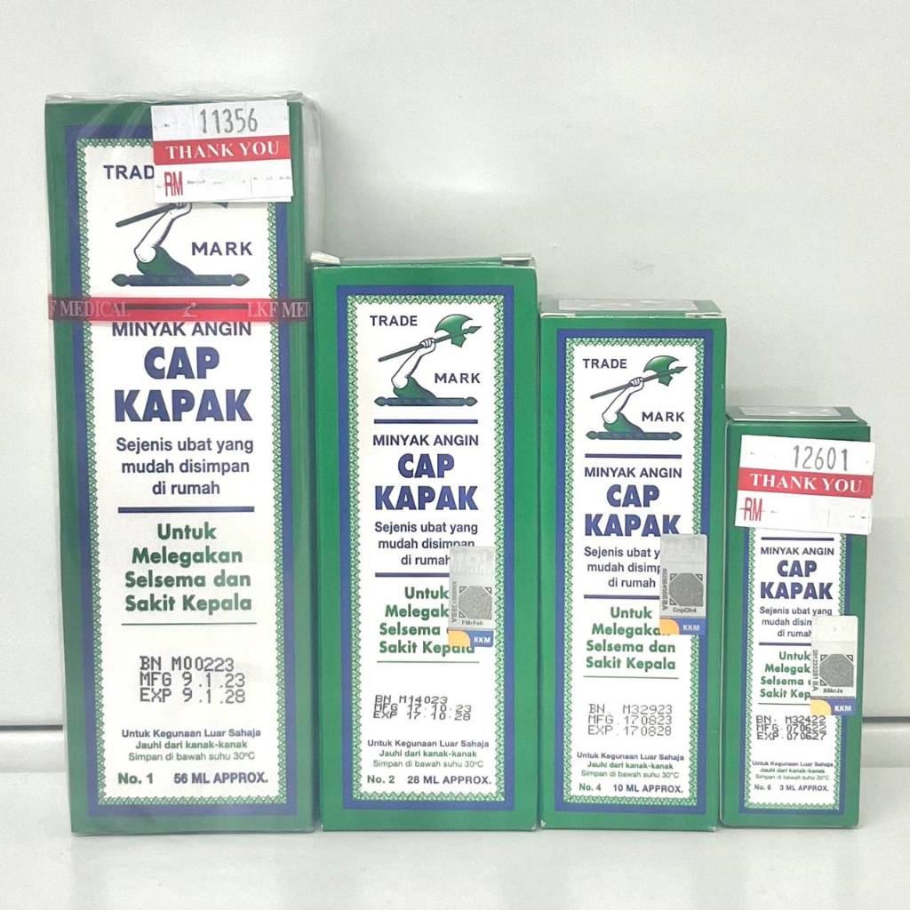 [Lulus KKM] Minyak Angin Cap Kapak 56ml/28ml/10ml/3ml [Exp:11/2028 ...
