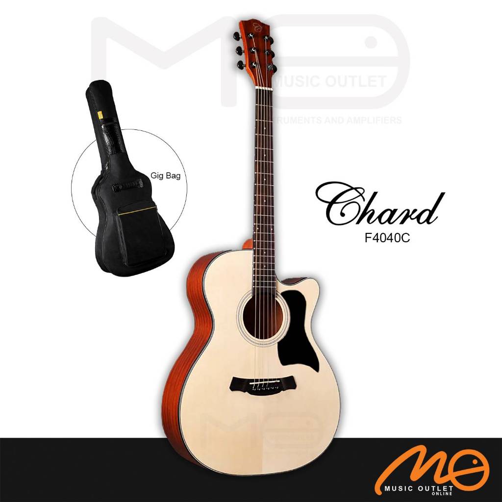 CHARD F4040C 40" ACOUSTIC GUITAR (NATURAL) | Shopee Malaysia