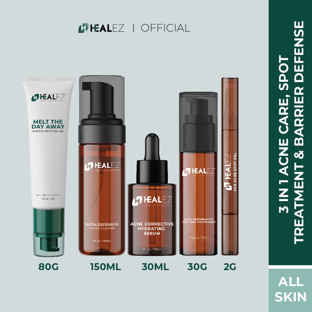 HEALEZ Essential Acne Defense Kit - MTDA 80G + UDCC 150ML + ACHS 30ML ...
