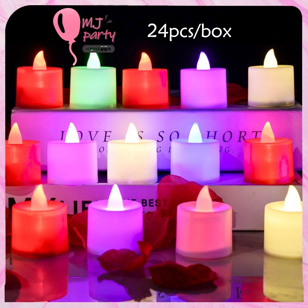 24pcs LED Candle Smokeless Candle LED 电子蜡烛 环保蜡烛 供灯 | Shopee Malaysia