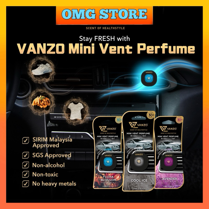 PROMOTION RM14.90 VANZO Car Perfume Mini Vent Perfume 2ml Aircond Clip ...