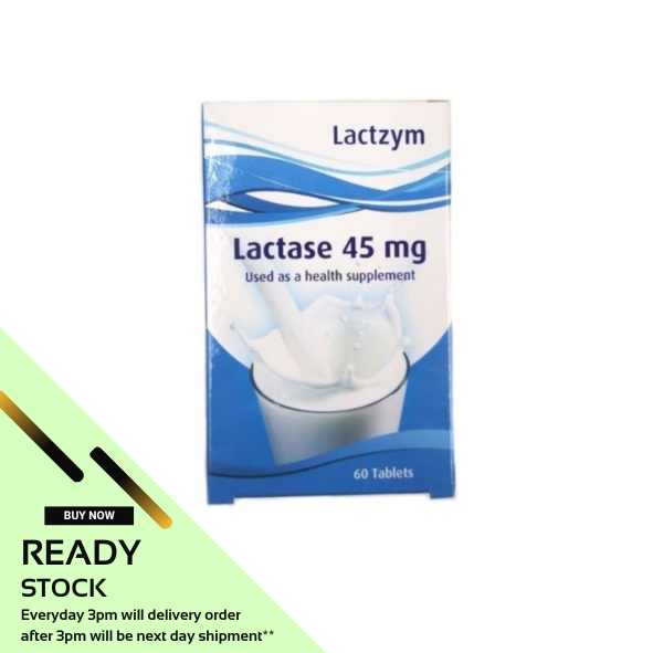LACTAZYM LACTASE 45mg KEMBUNG GASTRIK ANGIN LACTOSE INTOLERANT 20/60 ...