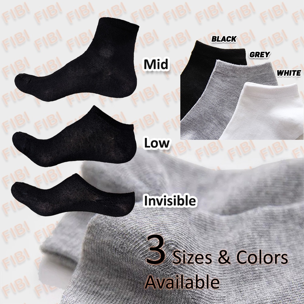 Unisex Breathable Ankle Socks Calf Socks Plain Color Stokin Invisible ...