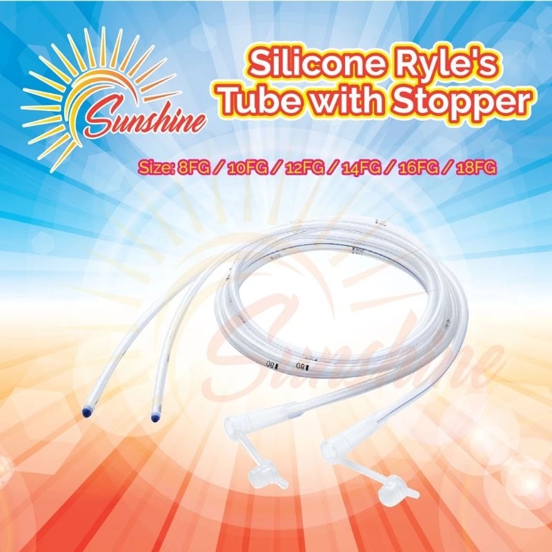 100% Fully Silicone Ryle's Tube Nasogastric Feeding Ryle's Stomach Tube ...