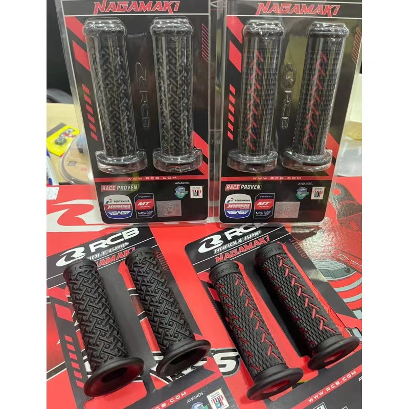 100% ORIGINAL RCB RACING BOY MOTOGP NAGAMAKI HANDLE GRIP UNIVERSAL (New Stock) BLACK / RED ...