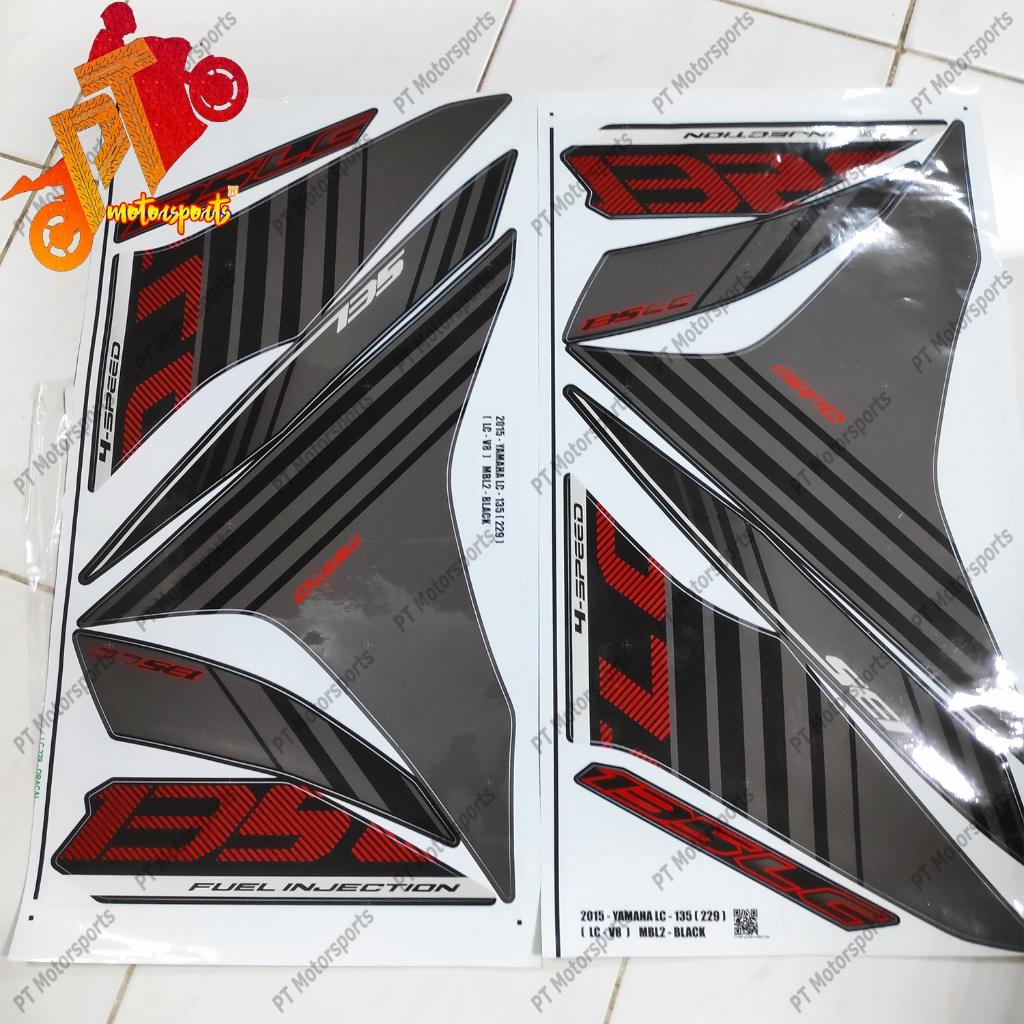 LC V8 Fi Body Sticker Stripe Batman Black Hitam Purba Sticker Only ...