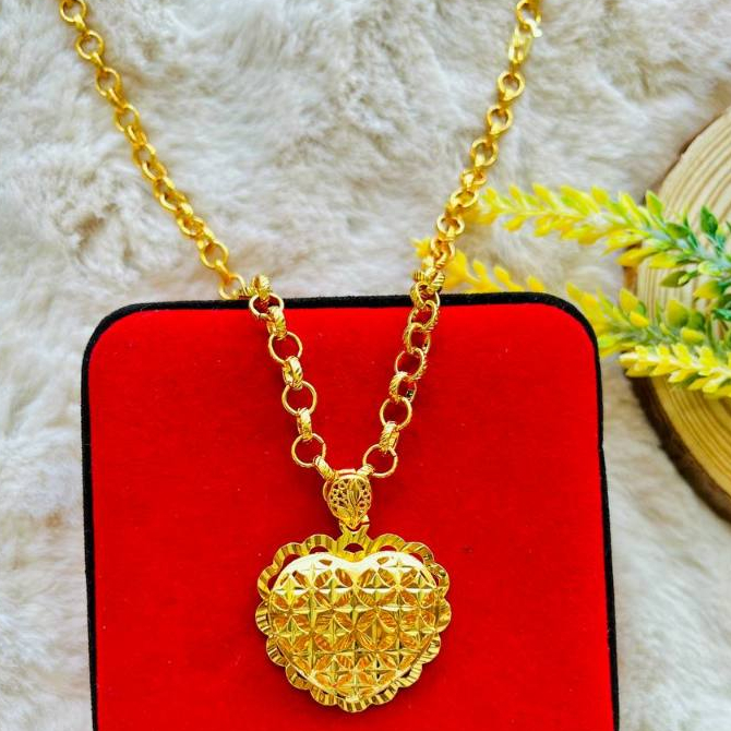 Rantai Leher Loket Emas Titanium | Shopee Malaysia