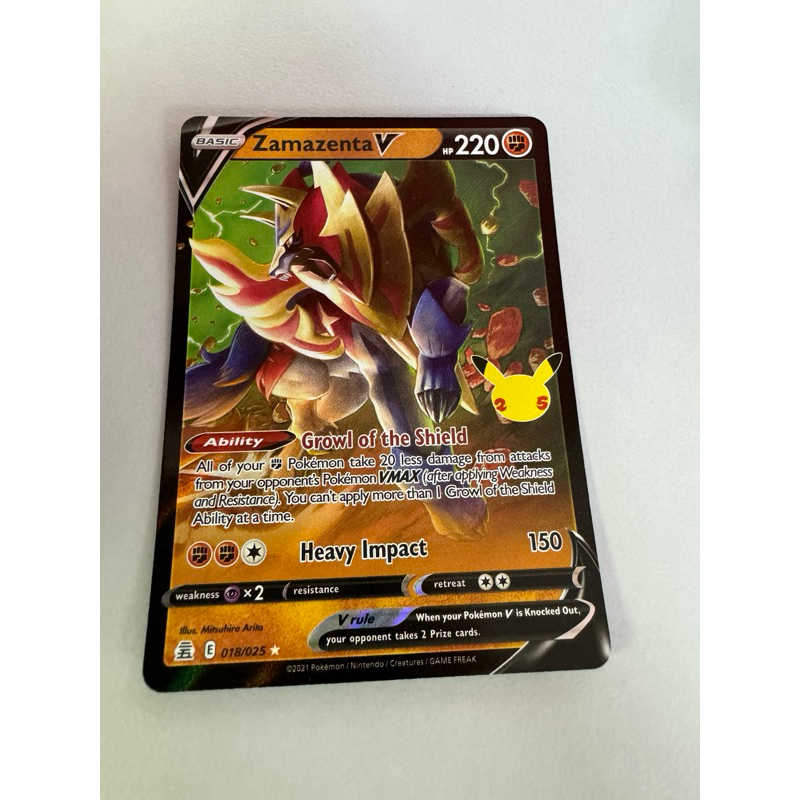 Fighting Type - Pokemon Card V 25th Anniversary - Zamazenta V 018/025 ...