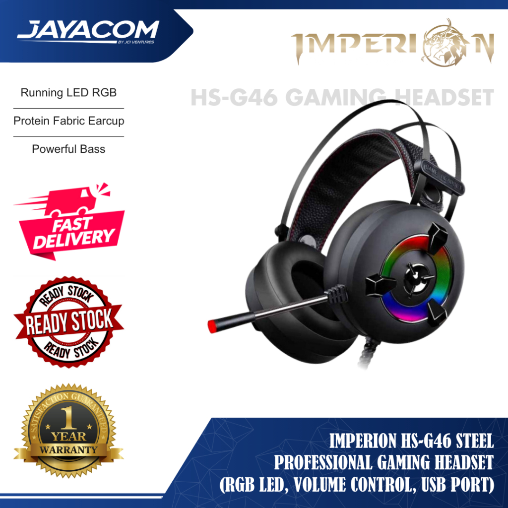 Imperion HS-G46 Steel Professional Gaming Headset (RGB LED, Volume ...
