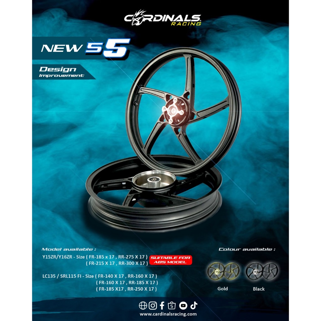 CARDINALS RACING SPORT RIM S5 Y15ZR/Y16ZR(ABS) | Shopee Malaysia
