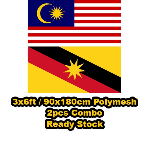 (Polymesh) 3x6ft Bendera Malaysia Sarawak 2pcs combo Flag *Ready Stock ...