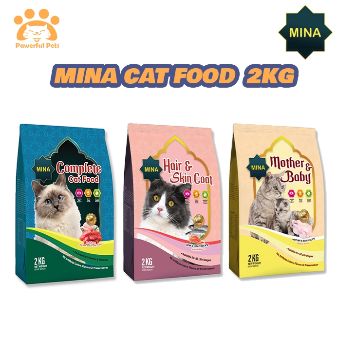 Mina Cat Food Complete Adult / Hair & Skin Coat / Mother & Baby Makanan ...