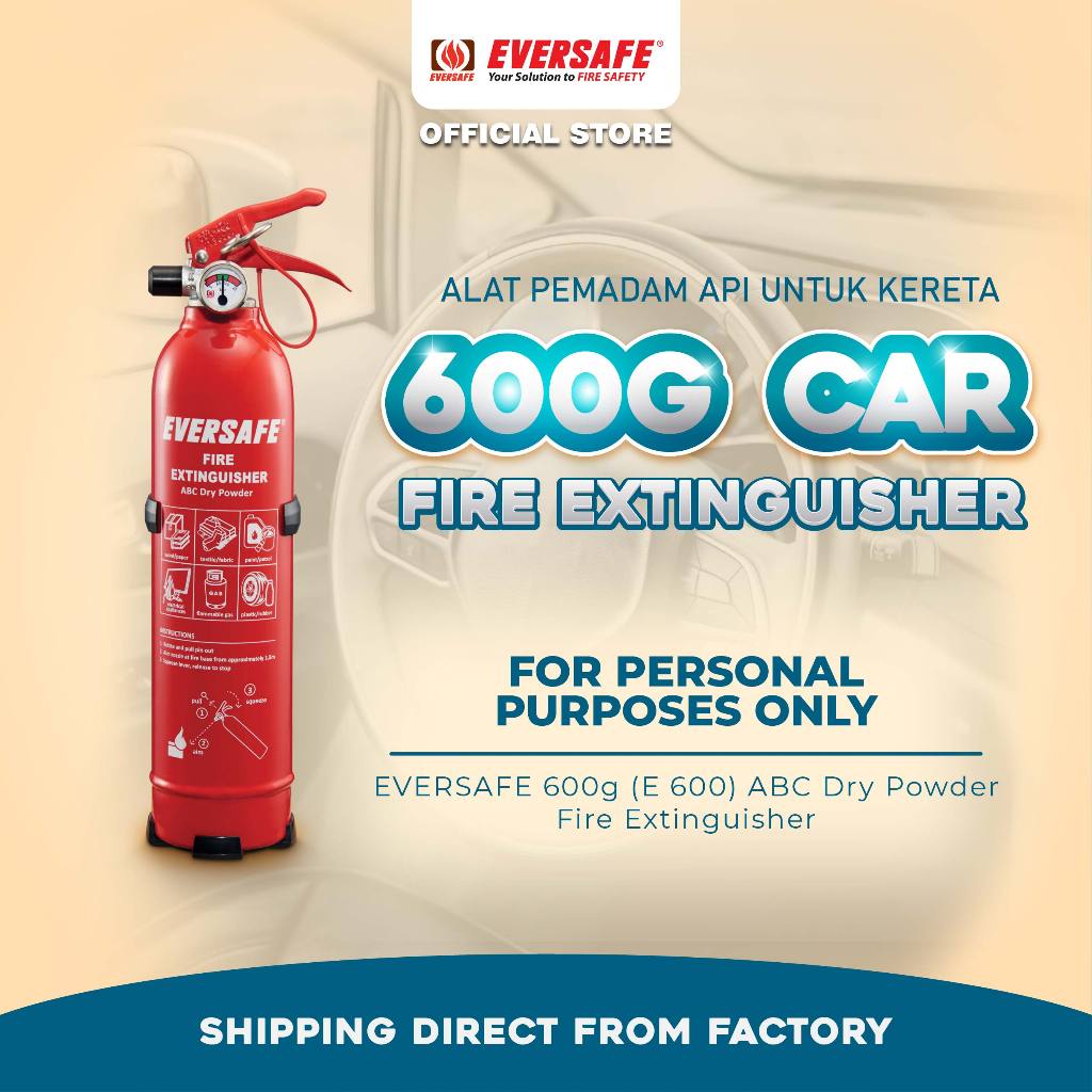 [HQ] EVERSAFE 600g Fire Extinguisher Car & House (EVERSAFE 600g Alat Pemadam Api Kereta & Rumah ...