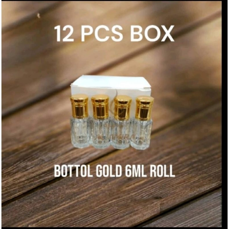 {READY STOCK} BOTOL GOLD ROLL & KOSONG BOTTOL 12 PES 1 BOX 6ML,DESIGEN ...