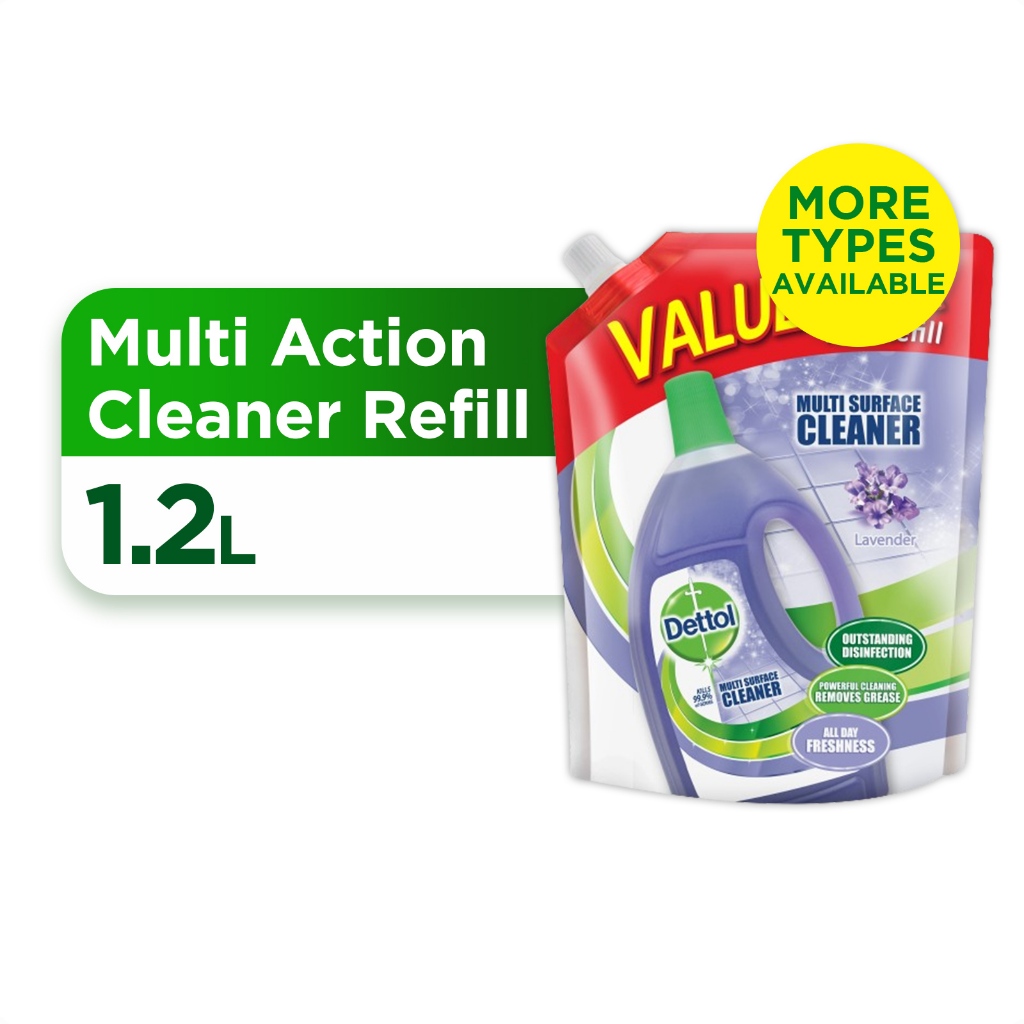 Dettol Multi Action Cleaner/Multi Surface Floor Cleaner Refill Pouch 1 ...