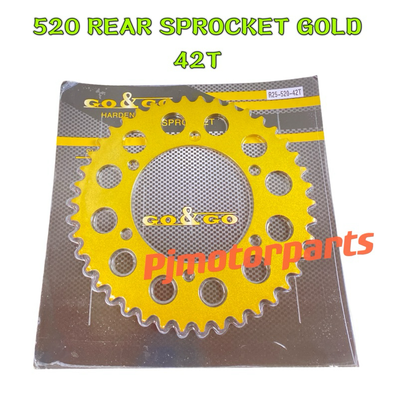 YAMAHA R25 MT25 - 520 GOLD FRONT REAR SPROCKET & 520HV CHAIN GOLD O ...