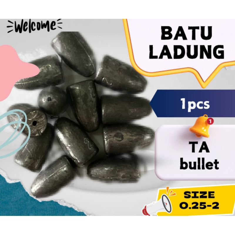 Batu Timah Ladung pancing / fishing lead sinker (TA bullet) | Shopee ...
