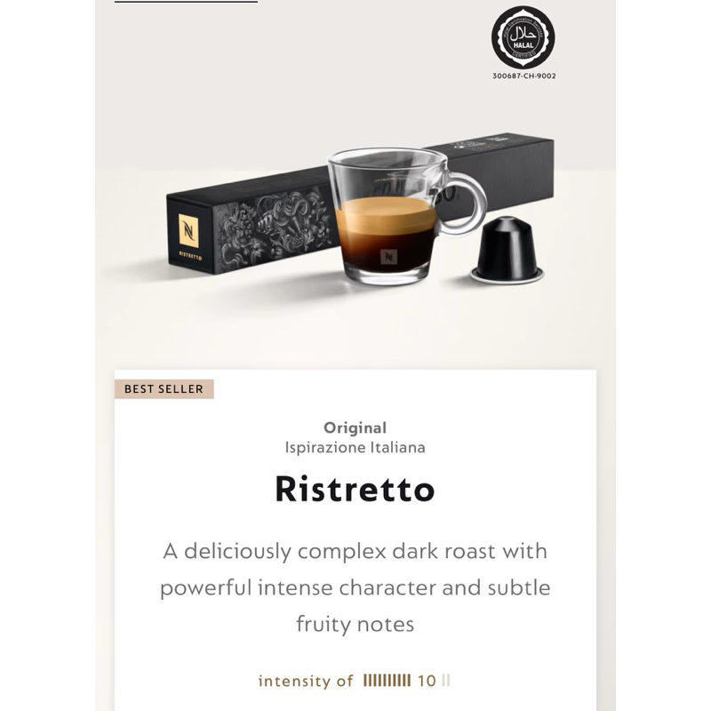 Nespresso Ristretto - Box ( 10 Capsule) - Fast Delivery shipped same ...