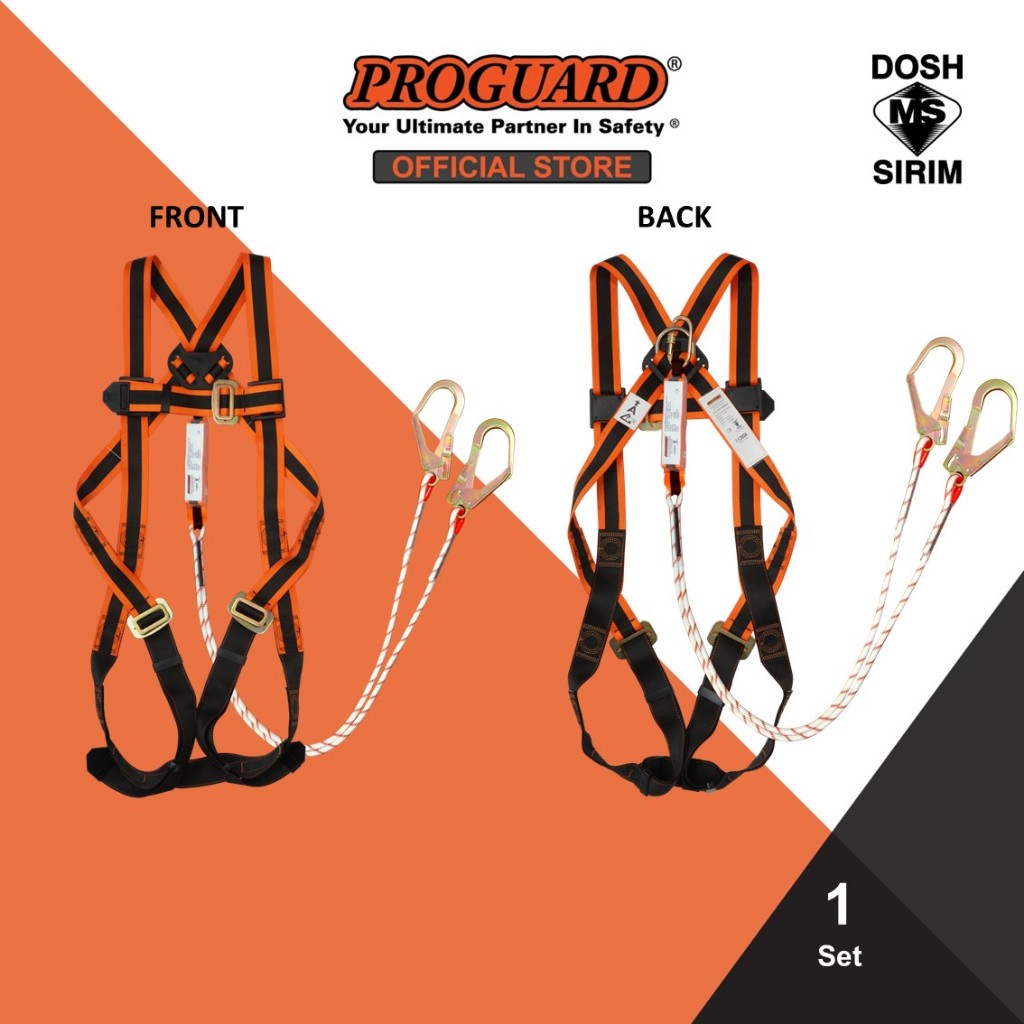 Proguard Full Body Harness Lite 1 D-ring – Double Kernmantle Lanyard ...