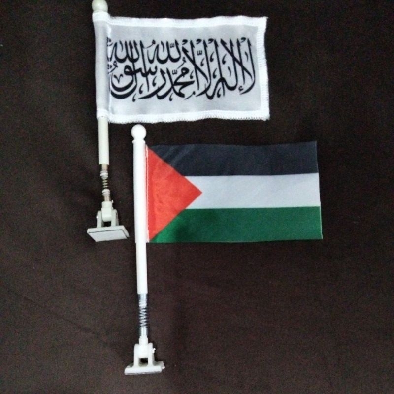 kombo bendera panji putih kalimah tauhid spring holder + bendera ...