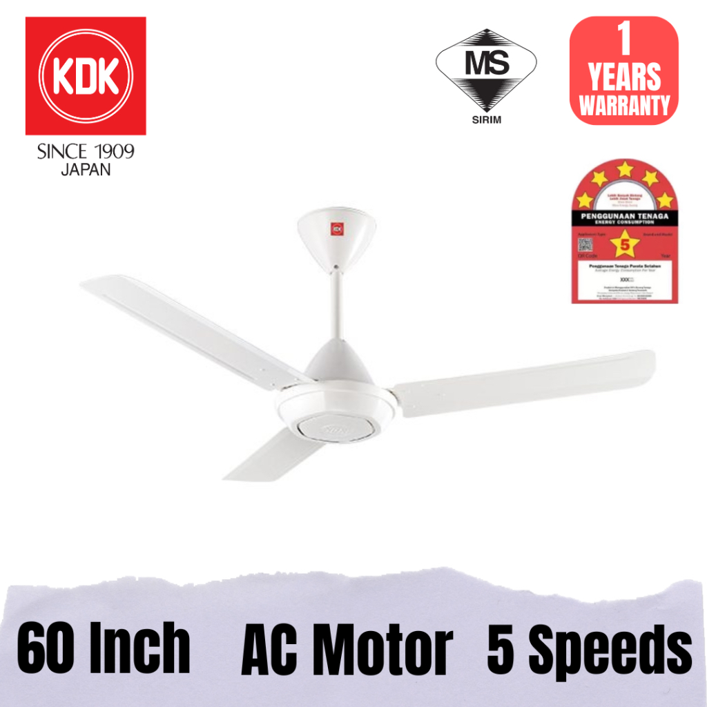 KDK K15/VO 3 BLADES CEILING FAN 60" KDK-K15VO/WO | KIPAS SYSLING KDK ...