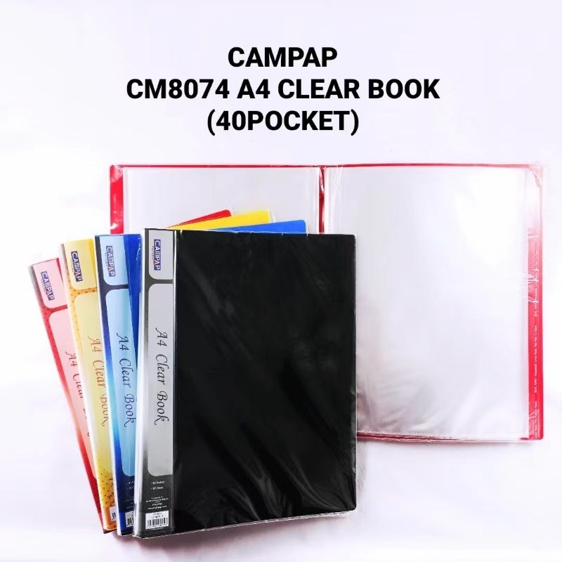 (1PC) CAMPAP CM8074 A4 Clear Book | 40 POCKET X 1PC | Shopee Malaysia