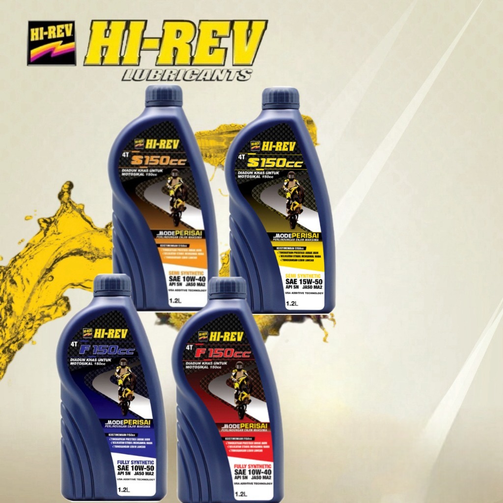 100% ORIGINAL1.2L MINYAK HI REV 4T HIREV RS150 Y15 15W50 20W50 10W50 ...