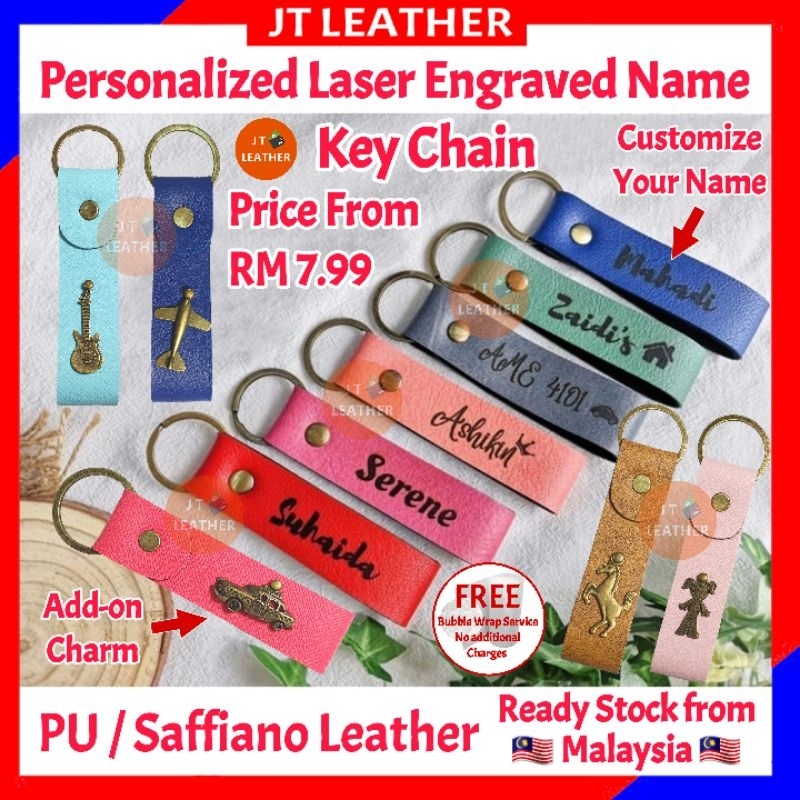 Laser Engrave Keyring Key Chain Free Name Best Gift | Shopee Malaysia