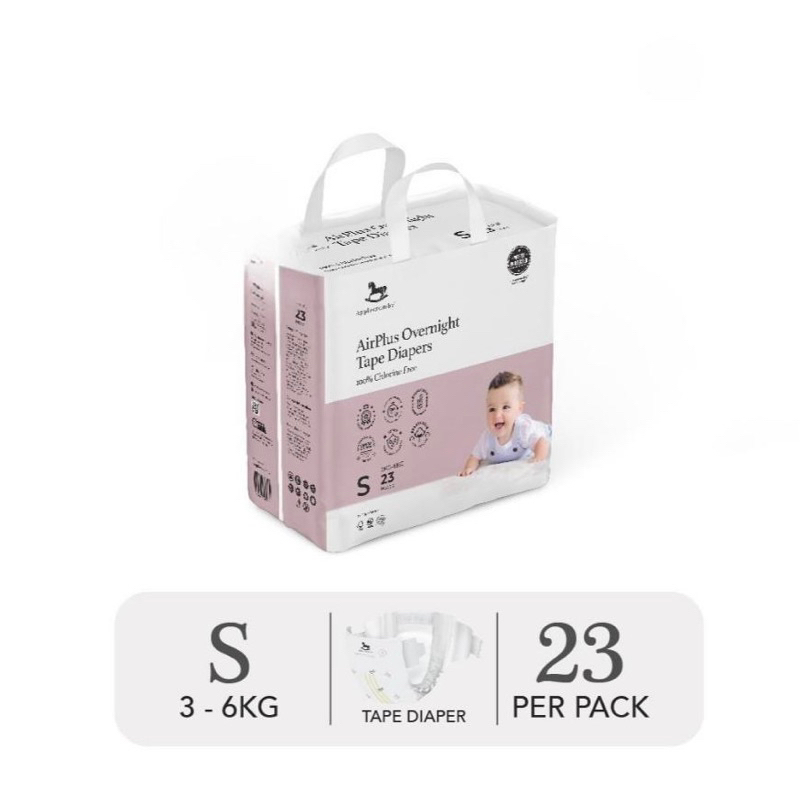 Applecrumby Airplus Overnight Diapers (Mini Tape) | Shopee Malaysia