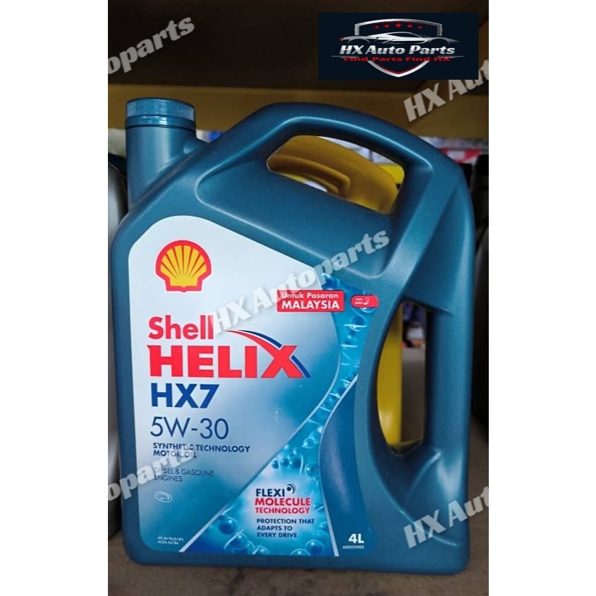 GENUINE SHELL HELIX HX7 5W-30 FULLY SYNTHETIC ENGINE OIL 4L. | Shopee ...