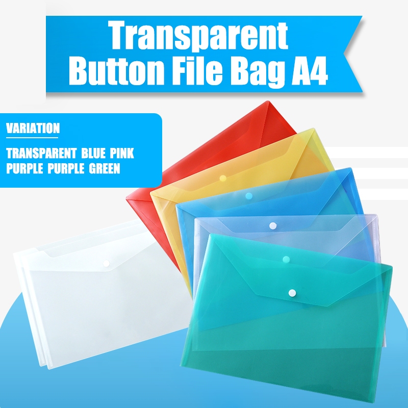 A4 Paper File Holder A4 Button File Folder File Bag Office Document ...