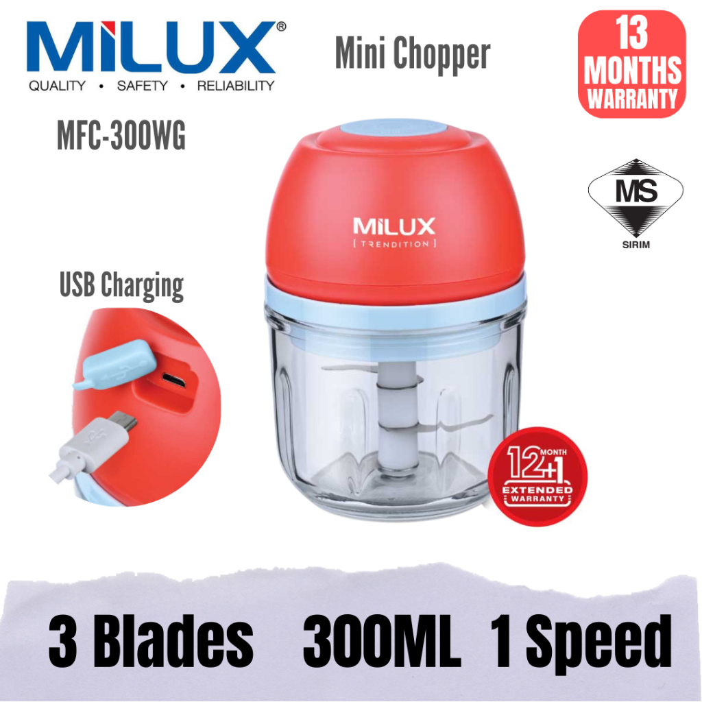 Milux Rapid Food Chopper MFC-300WG / MFC500 / FPC808 | Blender Kering ...