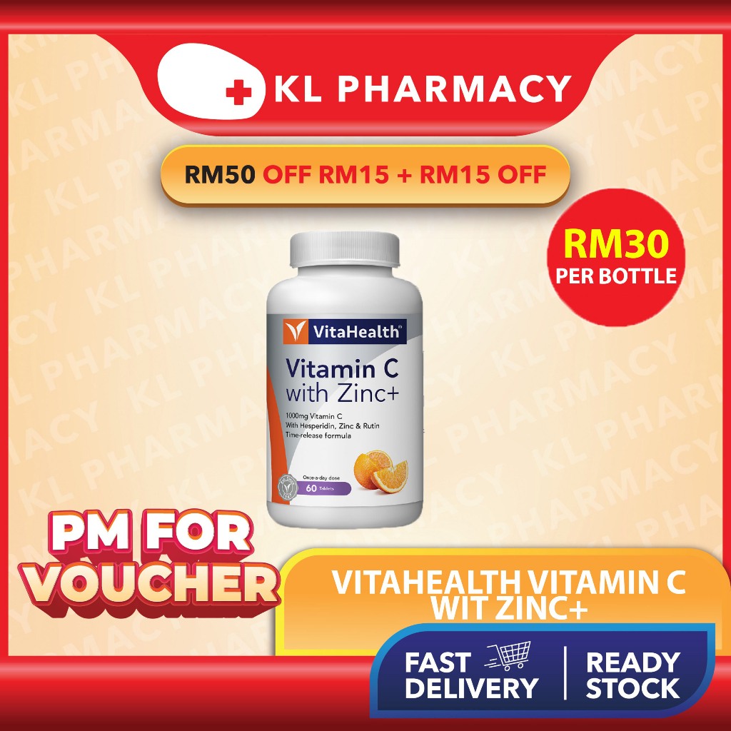Vitahealth Vitamin C With Zinc Time Release Vitamin C 1000mg 60s 2432