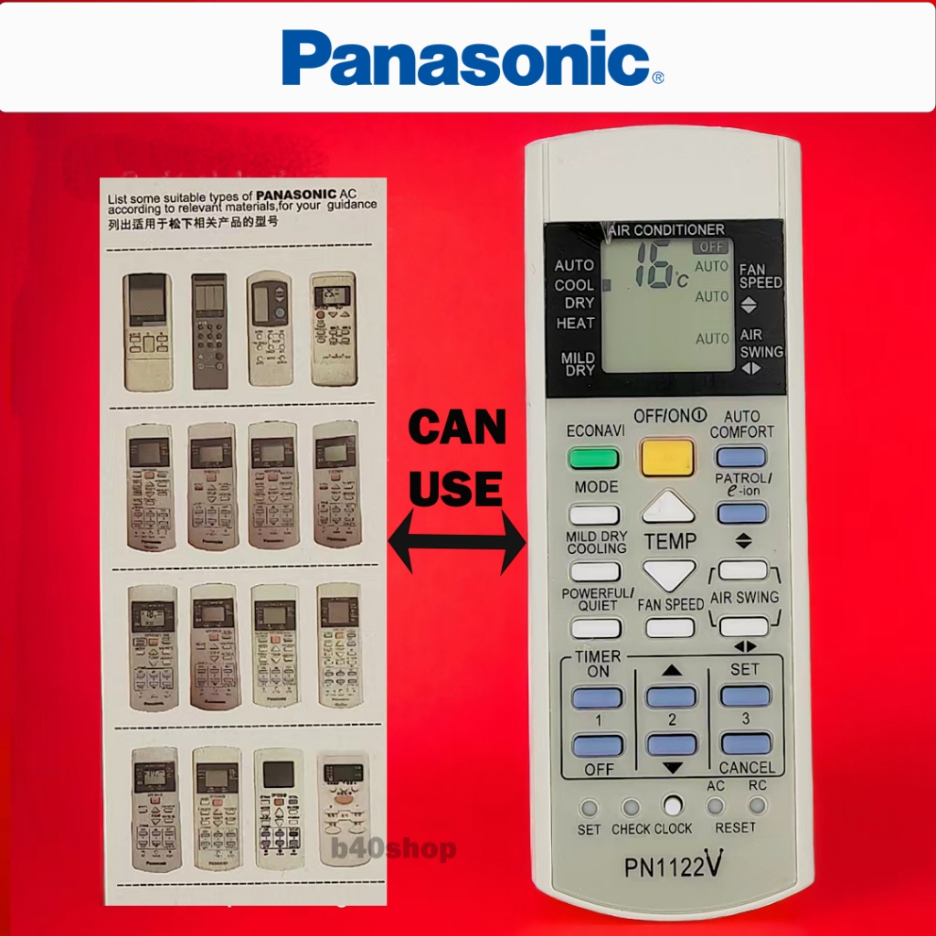 Panasonic Compatible Air Conditioner Air Con Remote Control | Shopee ...