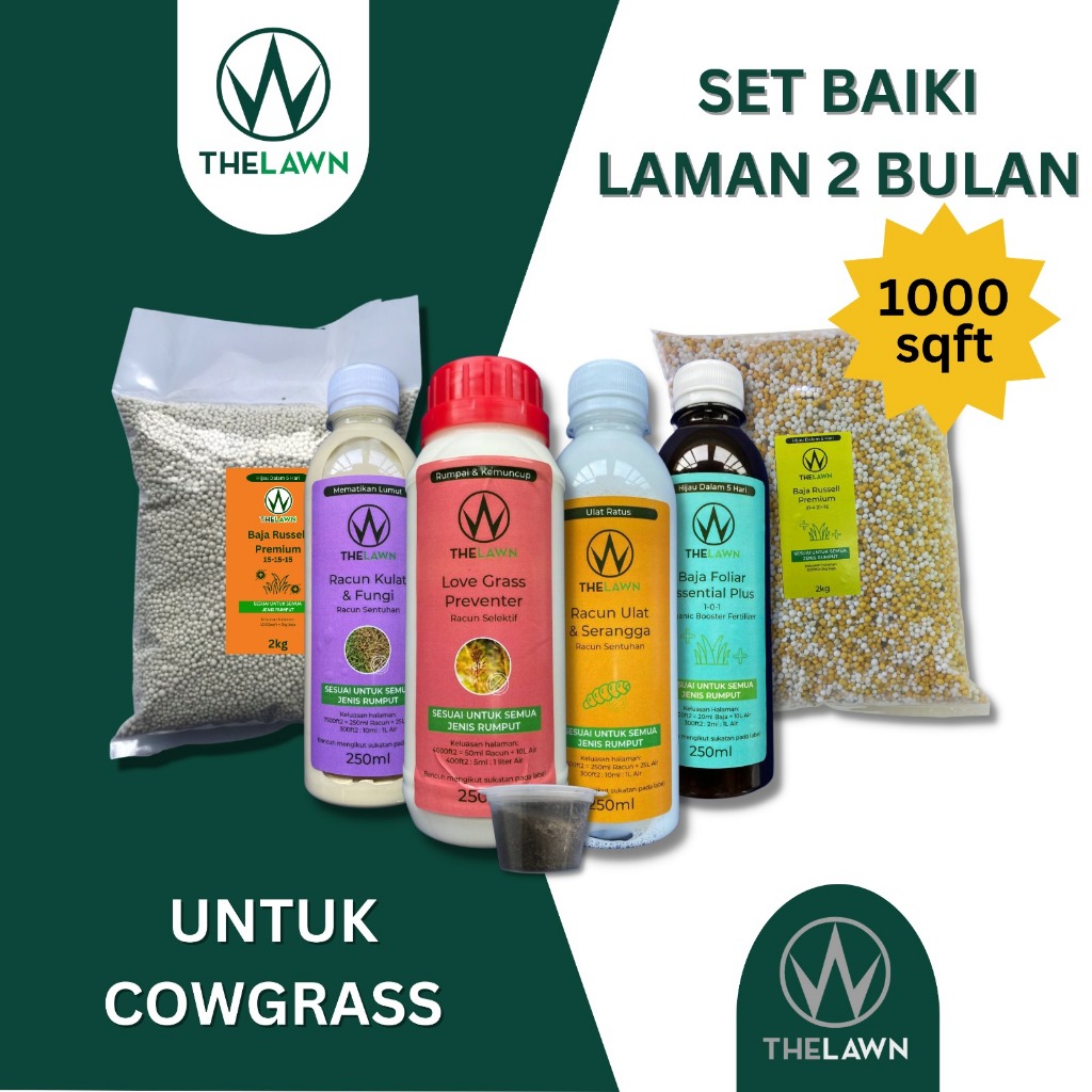 [1000ft2] Cowgrass Set 2 Bulan Penjagaan Rumput Baja Rumput Karpet ...